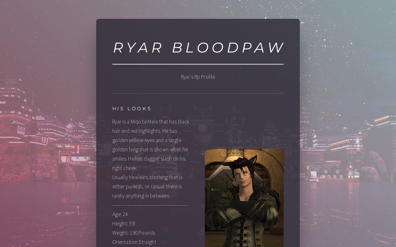 Ryar Bloodpaw's rp profile